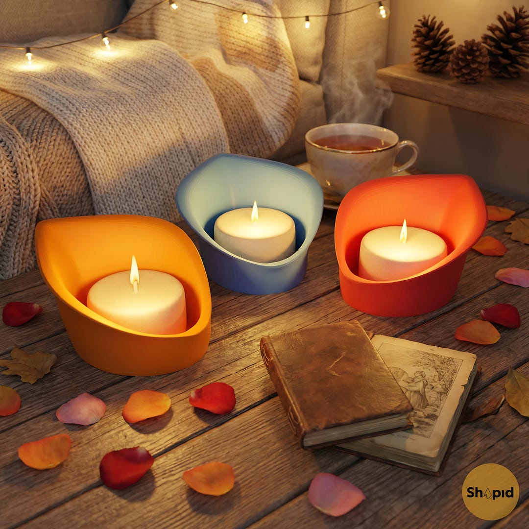 3D Printable Flower Tealight Holder – Modern Home Decor (digital ...