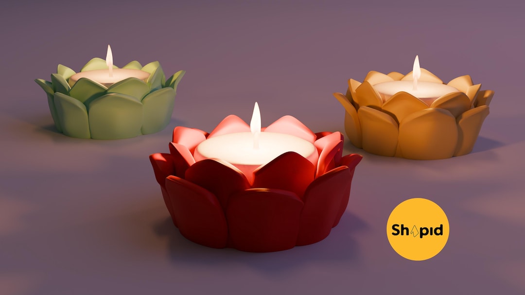 Stl 3d Flower Candle Holder STL File – 3D Printable Tea Light Home ...