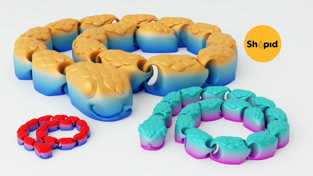 Articulated Snake Toy 3D Print Files: Flexible Fidget Fun (STL + 3MF ...