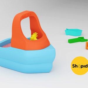 3D Printed Tugboat Sandbox: Sensory Play Toy STL File - Etsy