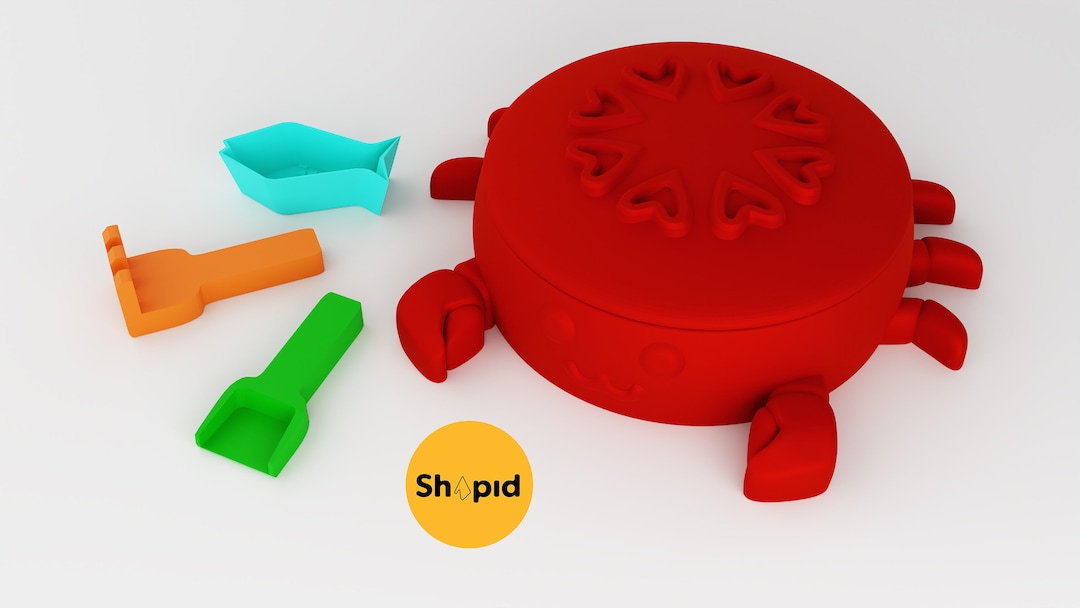 3D Printed Crab Sandbox Toy: Sensory Play STL File - Etsy