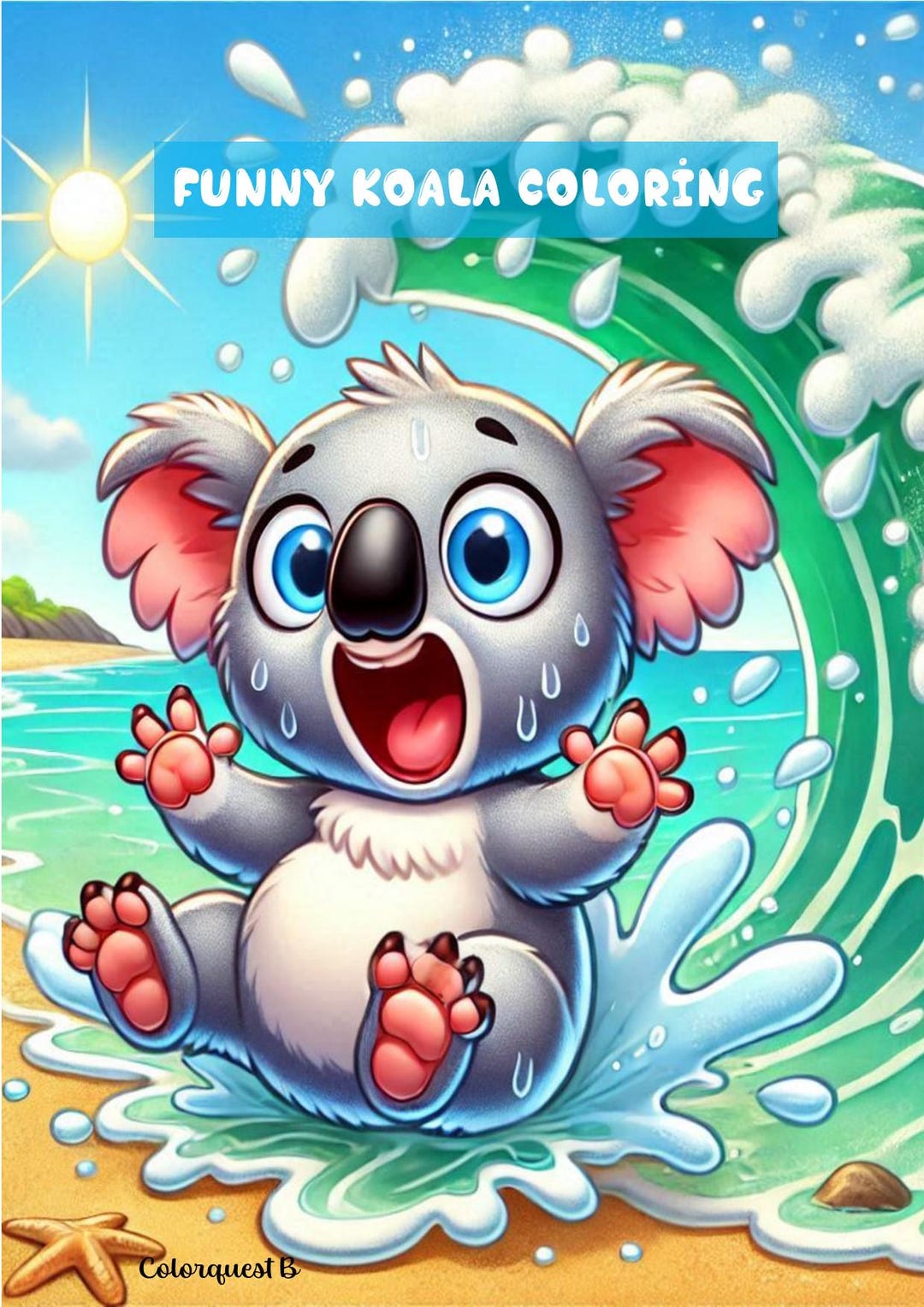 Goofy Koala Coloring - Etsy