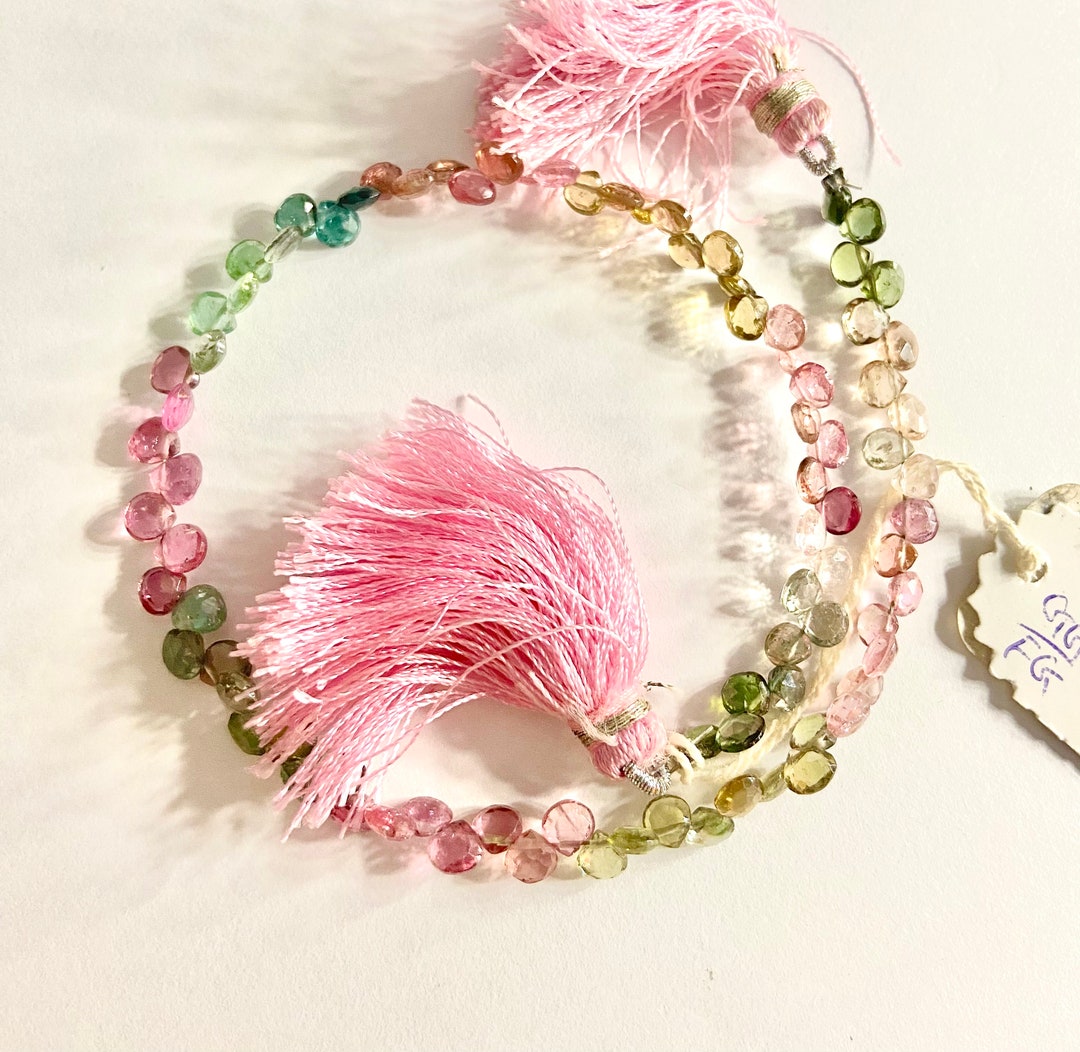 Multi Tourmaline Faceted Heart Beads, 4-5mm Tourmaline Heart Shape ...