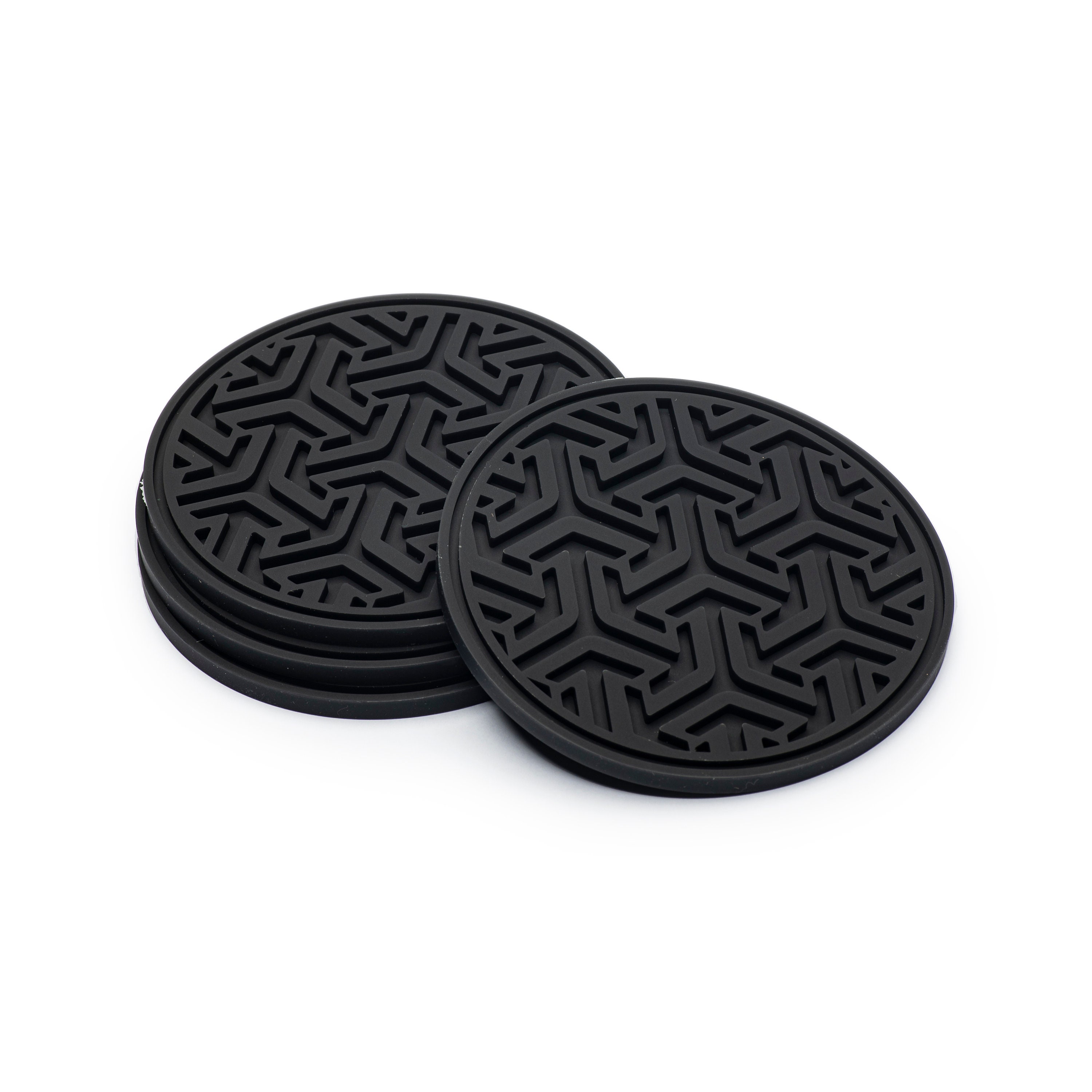 Minimalist Geometric Silicone Coasters: Set of 4, Modern Black - Etsy