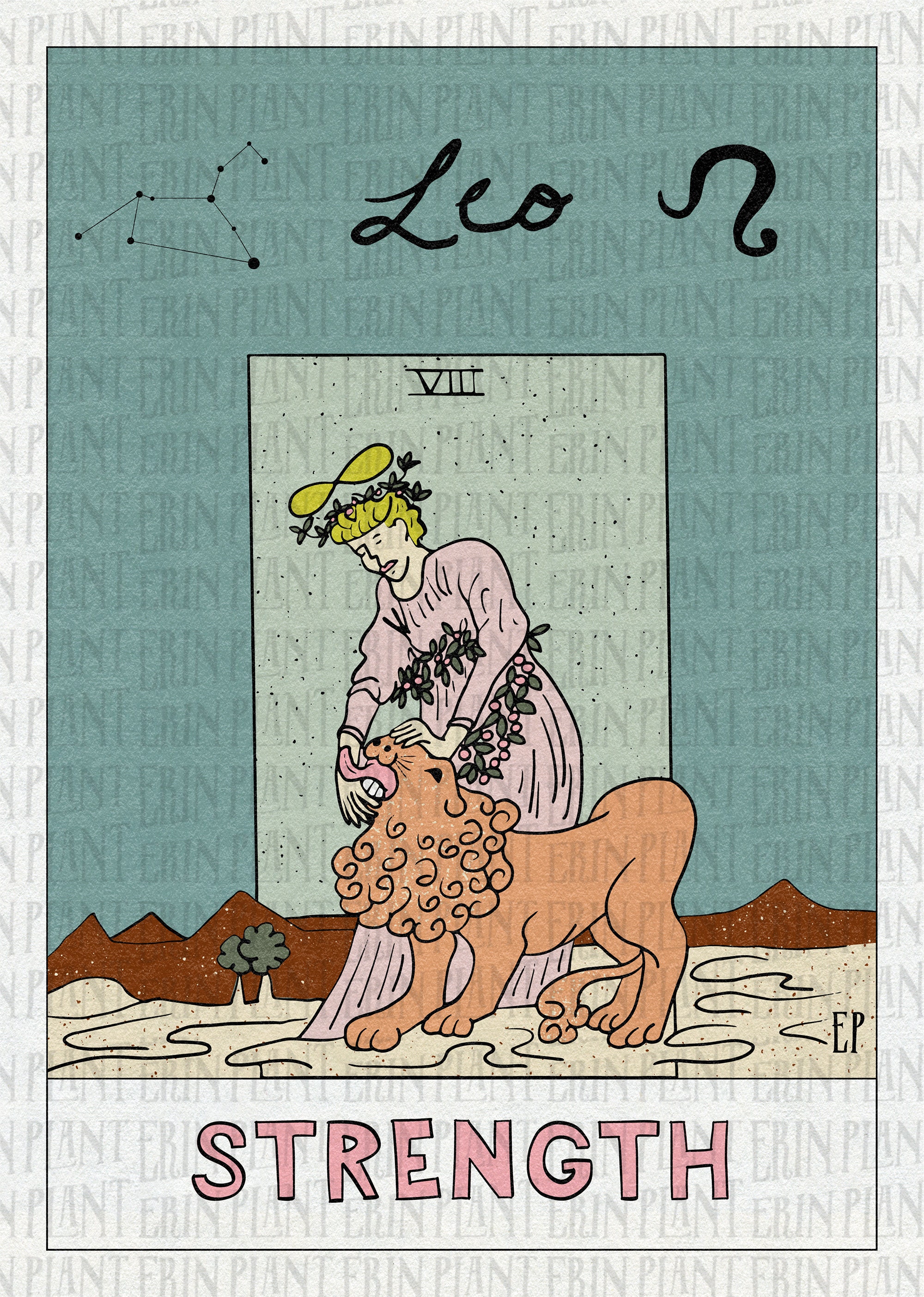 Leo Birthday Card, Lion Tarotscope, Astrology Greeting Card - Etsy