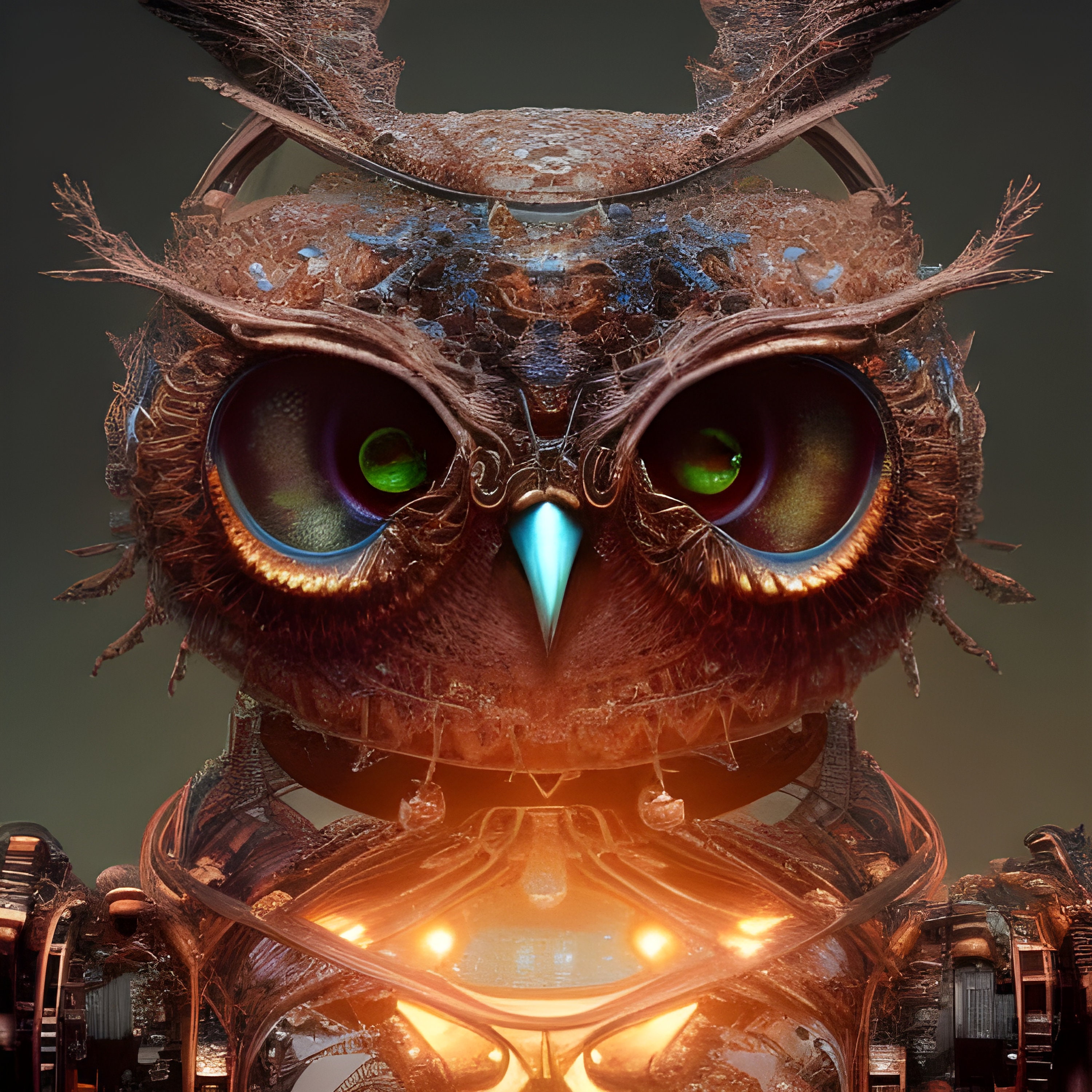 Alien Owl 2 Digital Art AI Generated Wall Art AI Art - Etsy