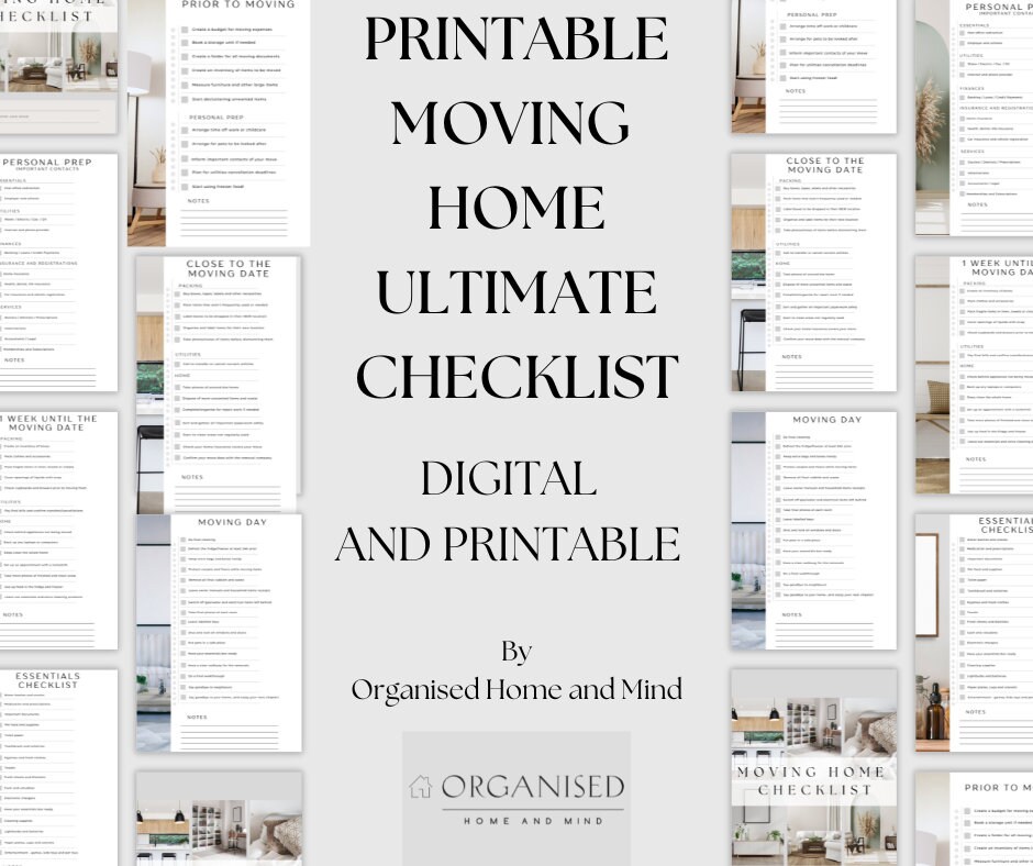 The Ultimate Moving Checklist, House Move Checklist, Home Checklist ...