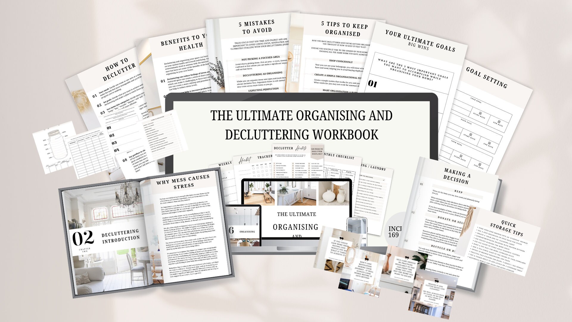 The Ultimate Organising and Decluttering Workbook and Planner Book ...