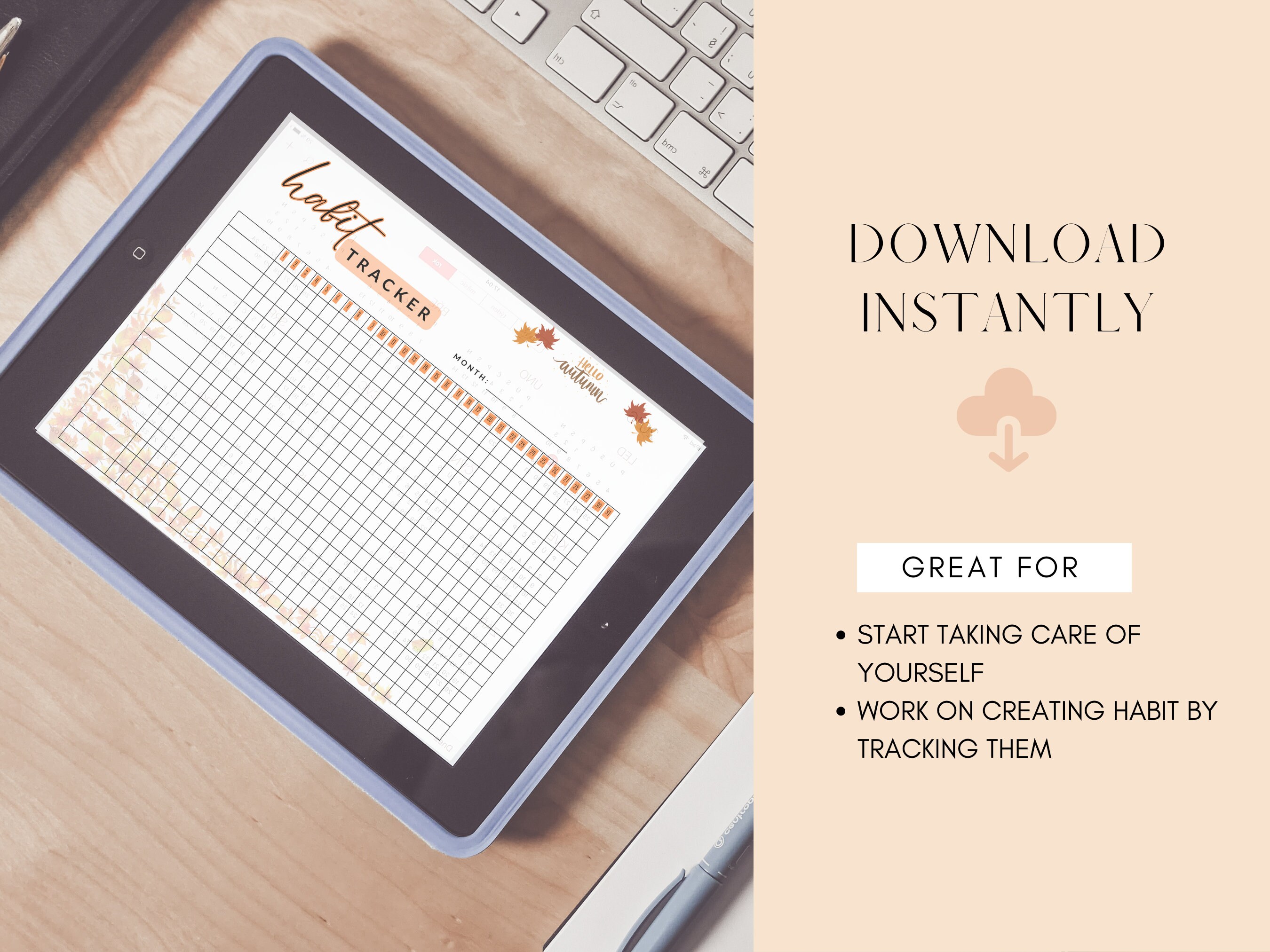 Habit Tracker for Fall, Printable Monthly Habit Tracker, Habit Tracker ...