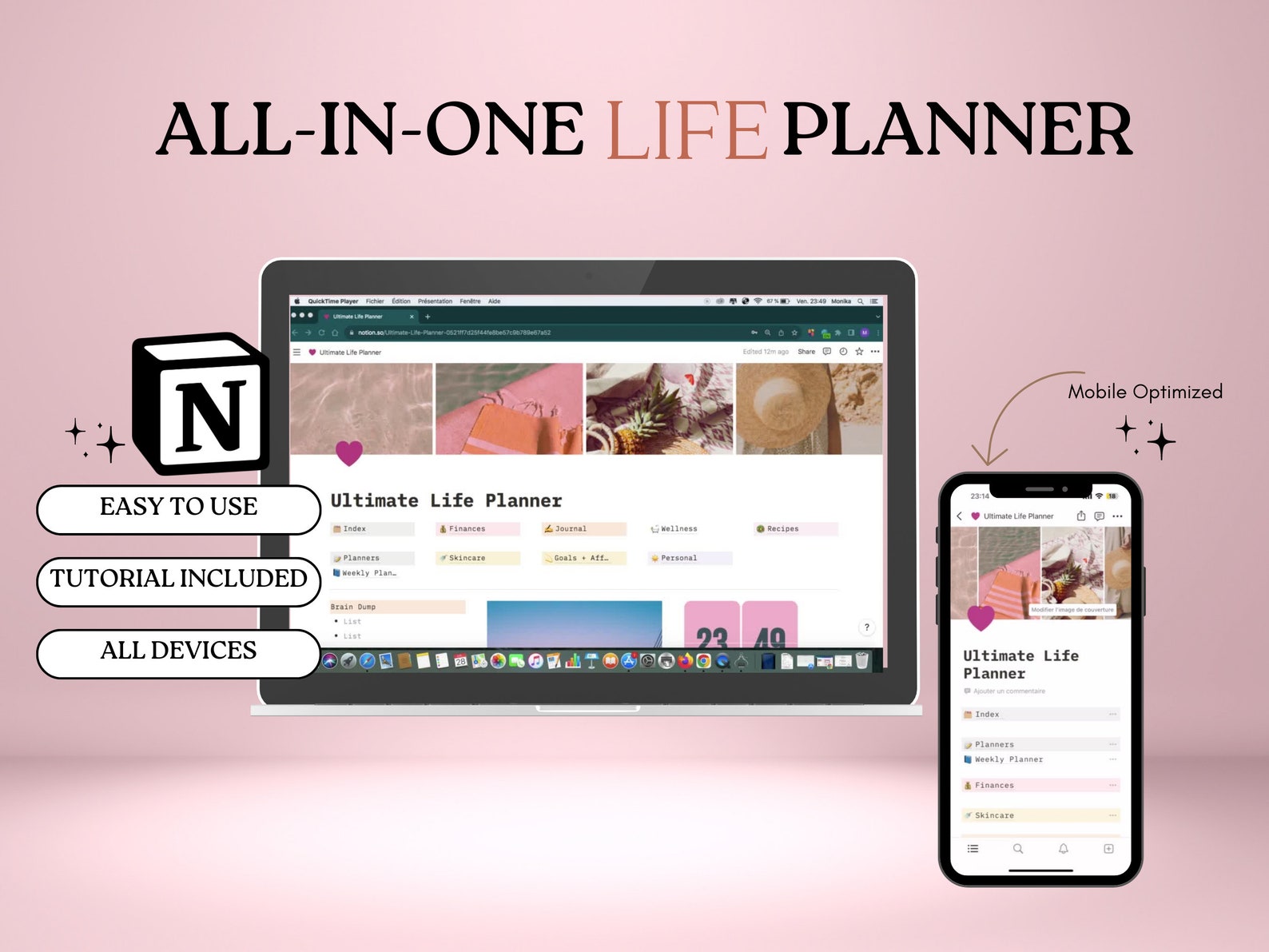 Notion Template Life Planner - All in One Notion Template Notion Dashboard Ultimate Notion ...