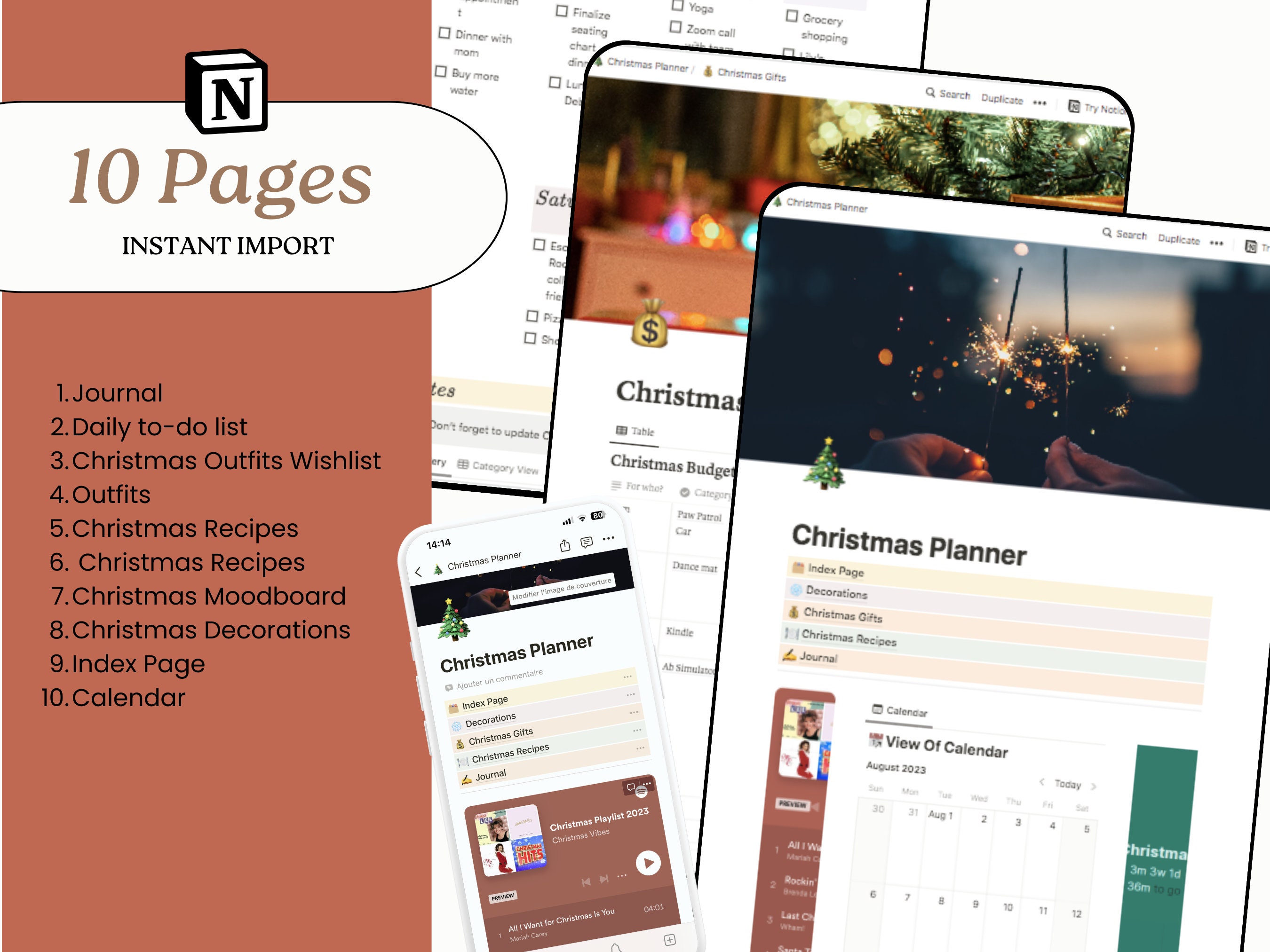 Notion Template Christmas Planner | Holiday Planner, Christmas Calendar ...