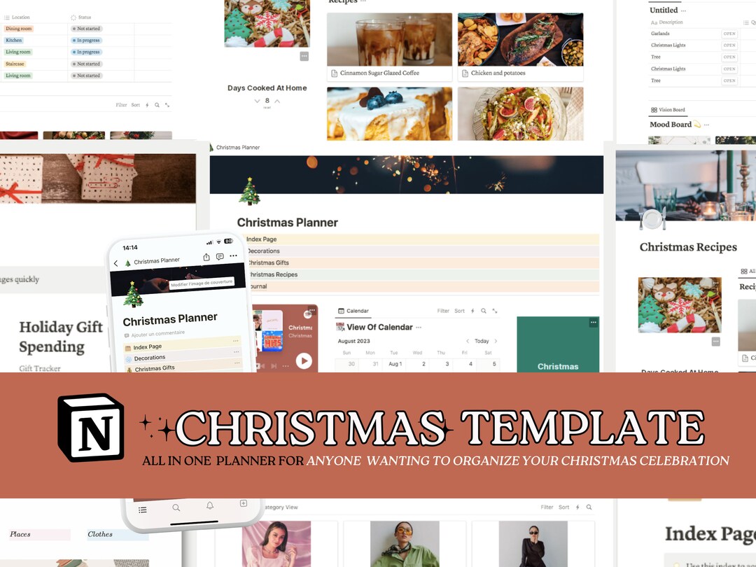Notion Template Christmas Planner | Holiday Planner, Christmas Calendar ...