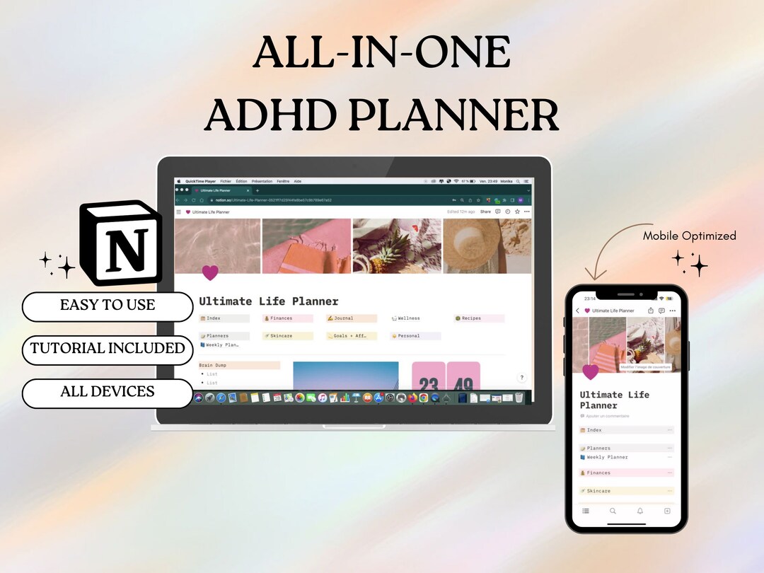 ADHD Notion Template Planner - All in One Notion Template Notion ...