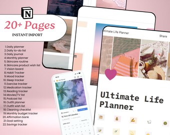 Notion Template Life Planner All in One Notion Template Notion Dashboard Ultimate Notion ...