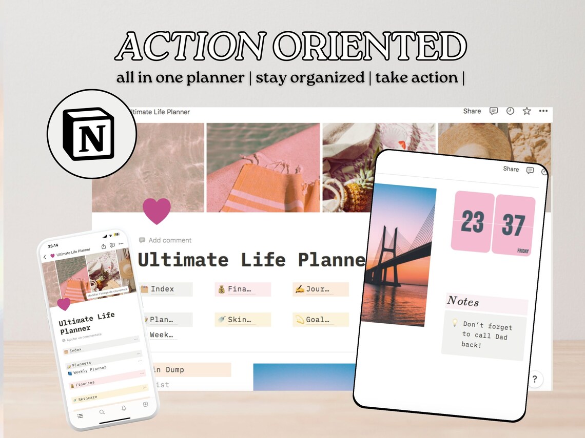 Notion Planner,all in One Notion Template - Notion Dashboard - Ultimate Notion Calendar - ADHD ...