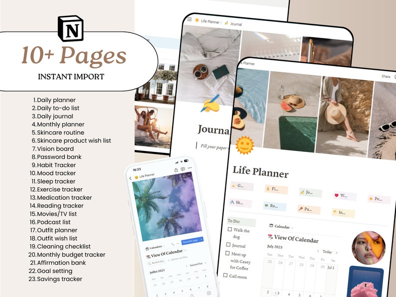 Notion Template Life Planner All In One Notion Template Notion Dashboard Ultimate Notion