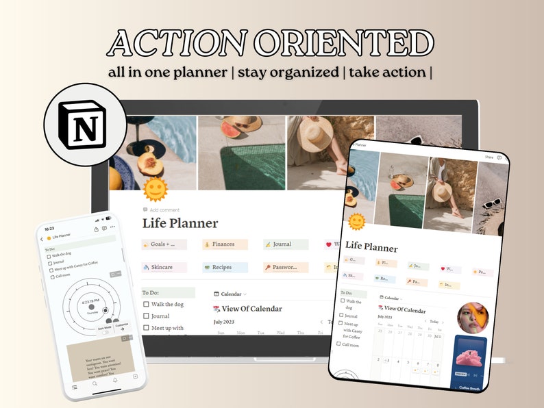 Notion Template Life Planner All In One Notion Template Notion Dashboard Ultimate Notion