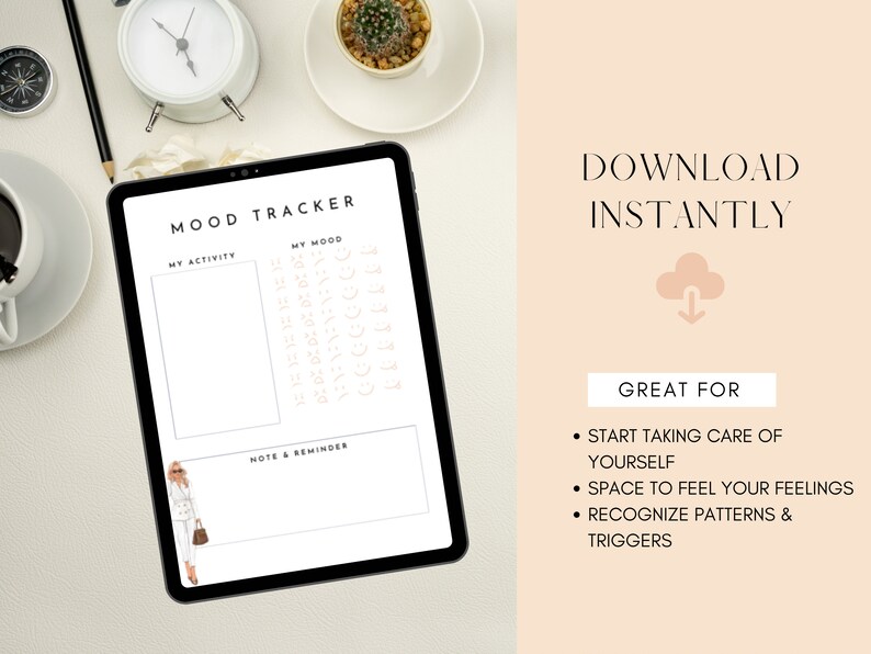 Mood Journal Printable, Daily Tracker, Habit & Mood Tracker Printable ...