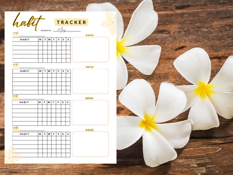 Habit Tracker, Printable Monthly Habit Tracker, Habit Tracker Year ...