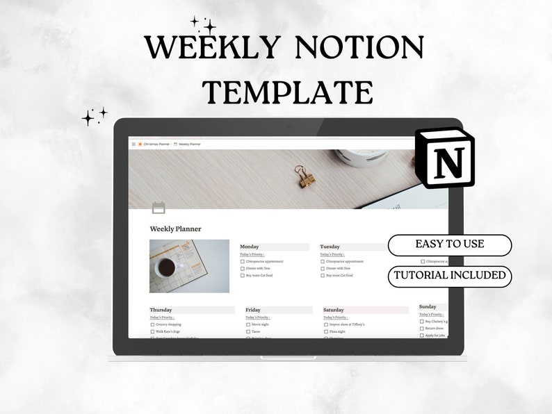 Notion Template,notion Dashboard, Notion Aesthetic, Notion Calendar, Grocery List, Notion Weekly ...