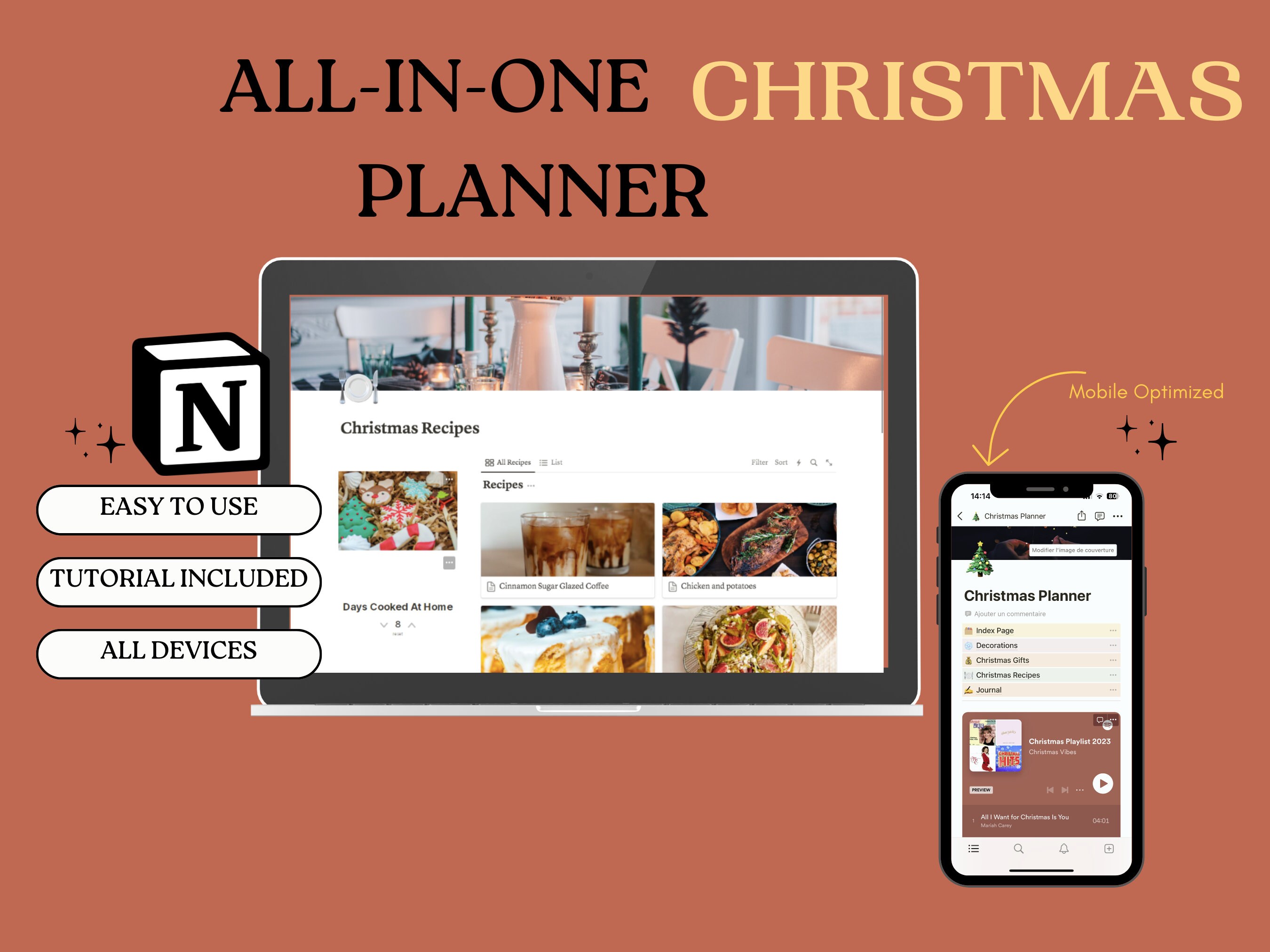 Notion Template Christmas Planner | Holiday Planner, Christmas Calendar ...