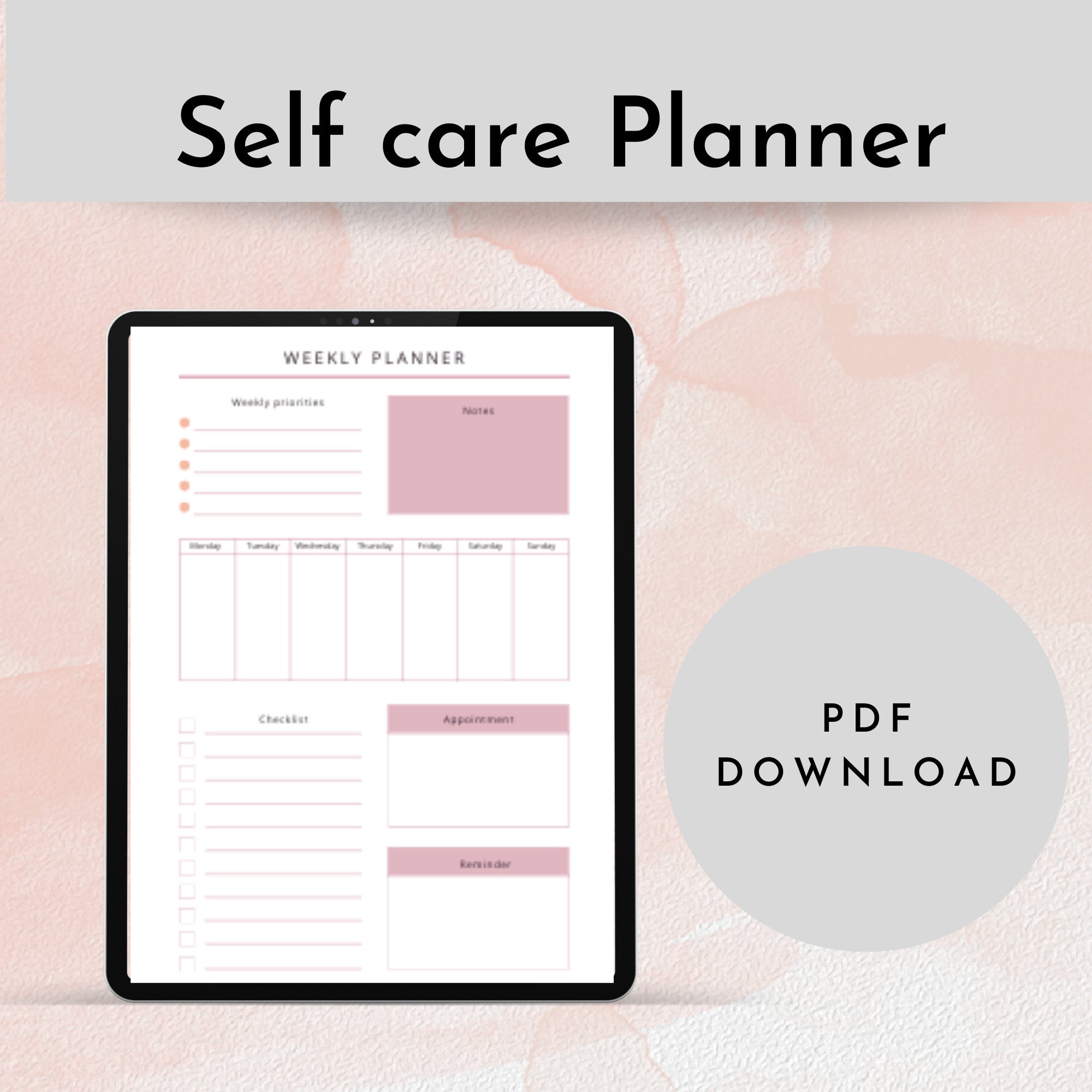 Printable Self Care Planner | Wellness Tracker- Self Care Journal ...