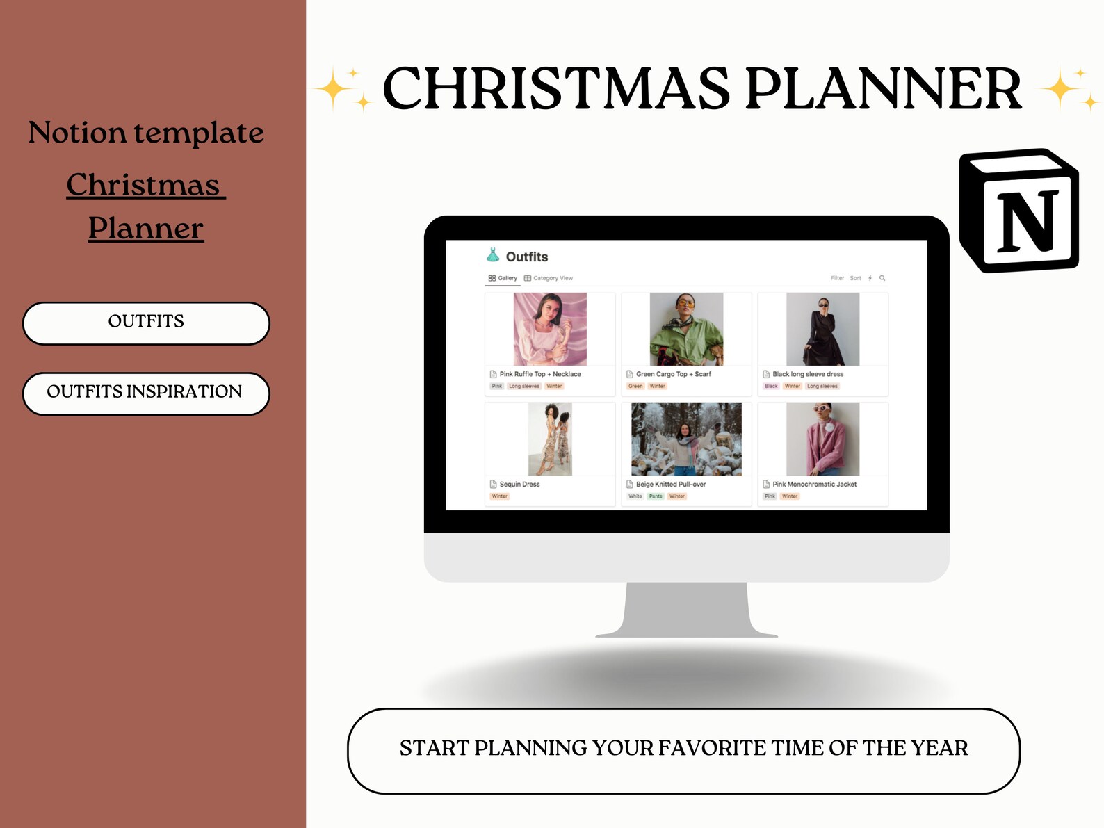 Notion Template Christmas Planner | Holiday Planner, Christmas Calendar ...