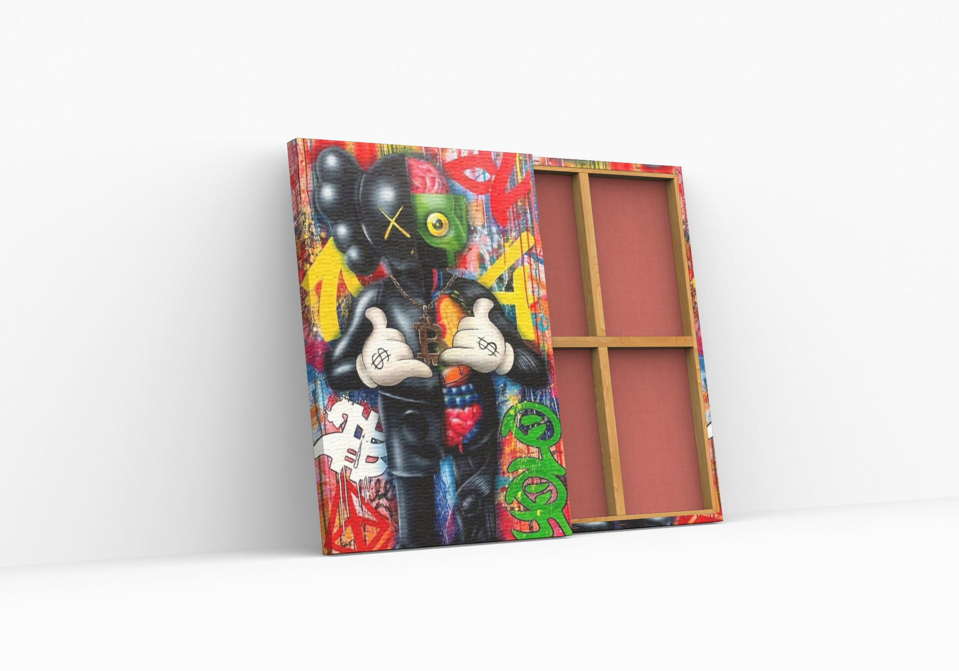 Kaws Dissected Wall Art Wood Framed Canvas Painting Prints - Etsy