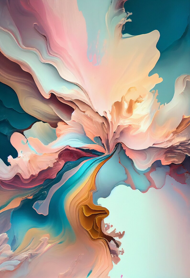 Abstract Art Pastel Digital Print Vibrant Vivid Aura Cool Psychedelic ...