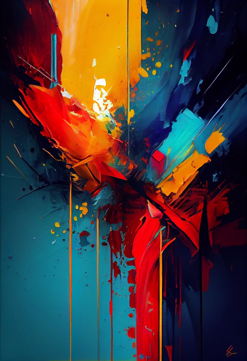 Abstract Art Digital Print Vibrant Vivid Aura Cool Psychedelic 3D Retro ...