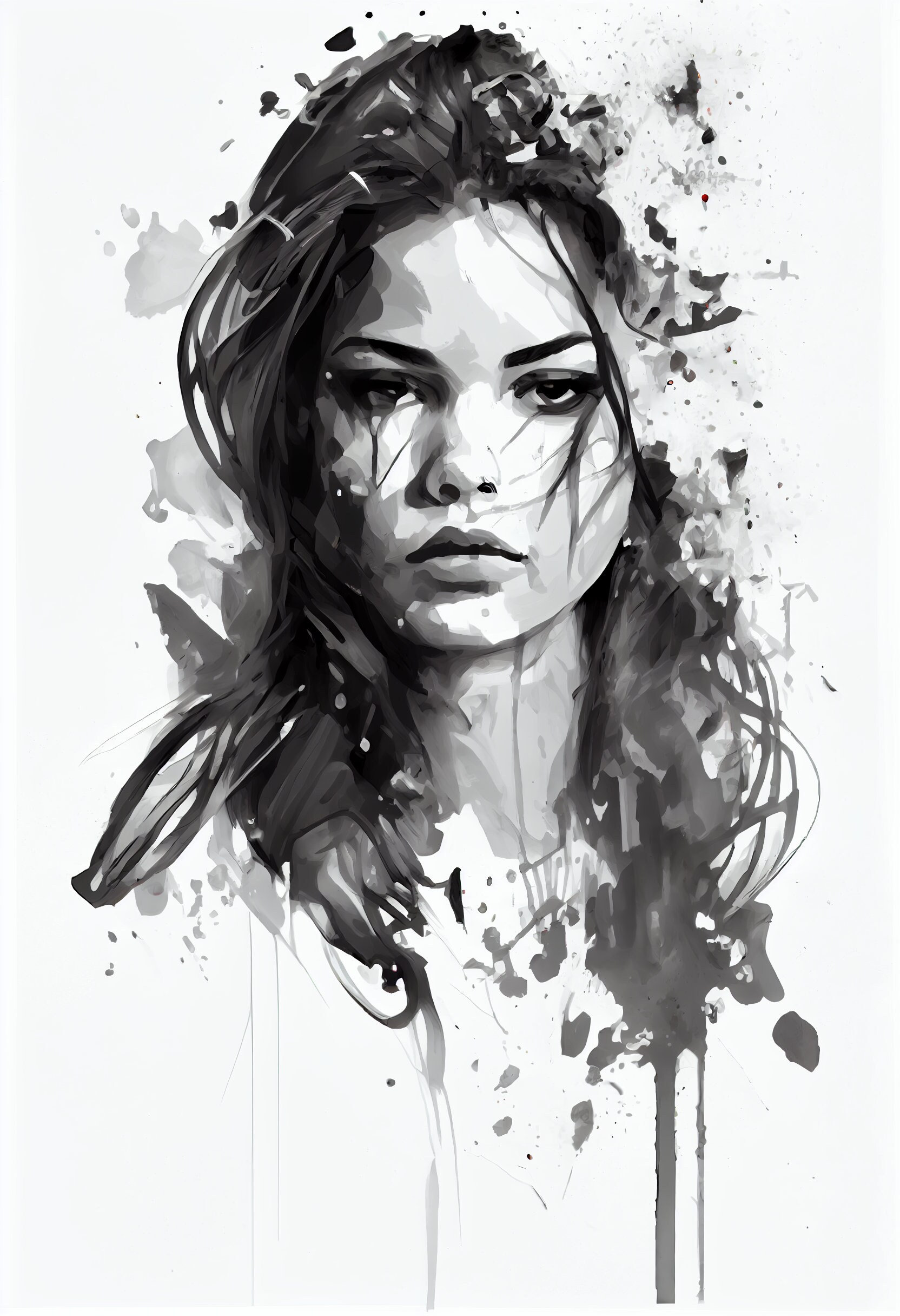 Grayscale Portrait Drawings