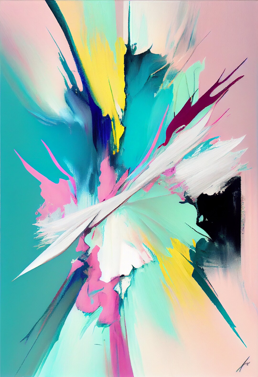 Abstract Art Pastel Digital Print Vibrant Vivid Aura Cool Psychedelic ...