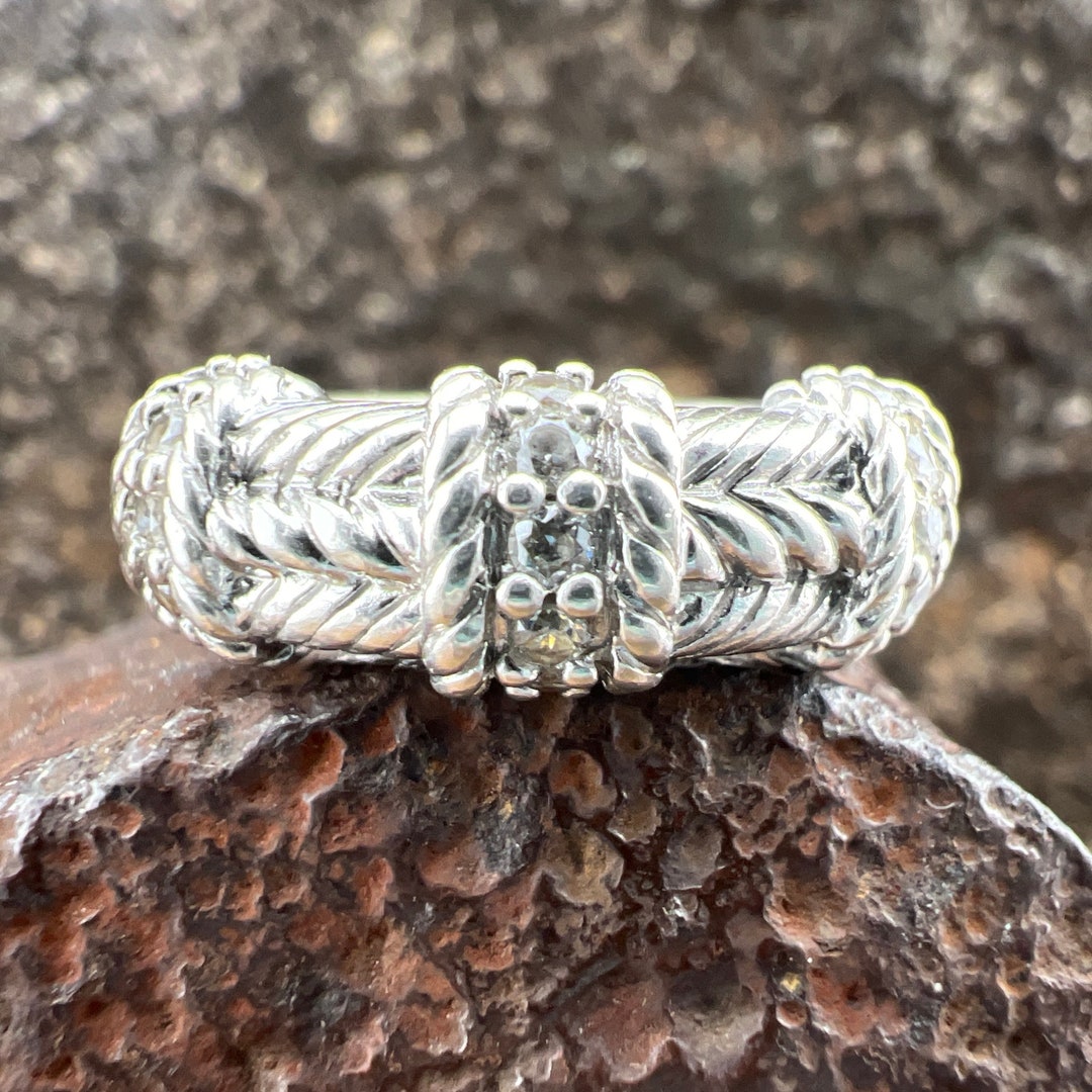 Vintage Estate Judith Ripka Cubic Zirconia 925 Sterling Silver Ring - Etsy