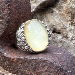 Vintage Michael Dawkins Starry Night Quartz and Mother of Pearl Doublet ...