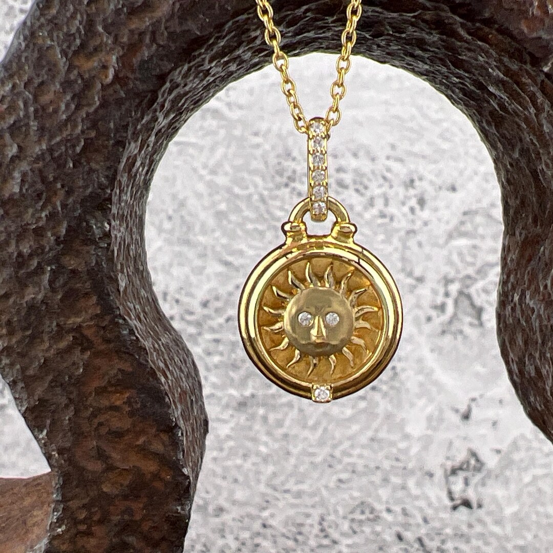 Judith Ripka Little Luxuries Sun Medallion Gold Toned Cubic Zirconia ...