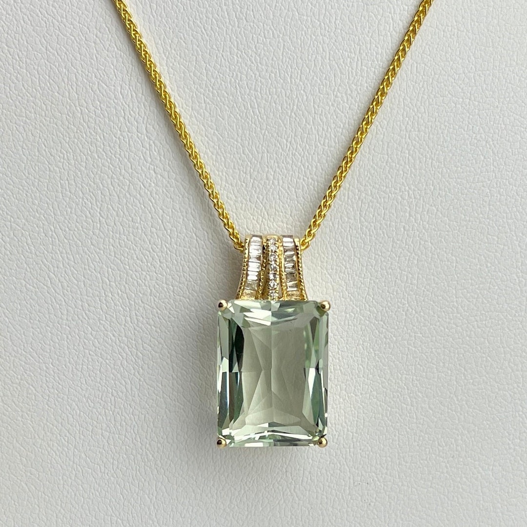 EFFY Prasiolite and Diamond 14k Yellow Gold Pendant Necklace - 18 ...