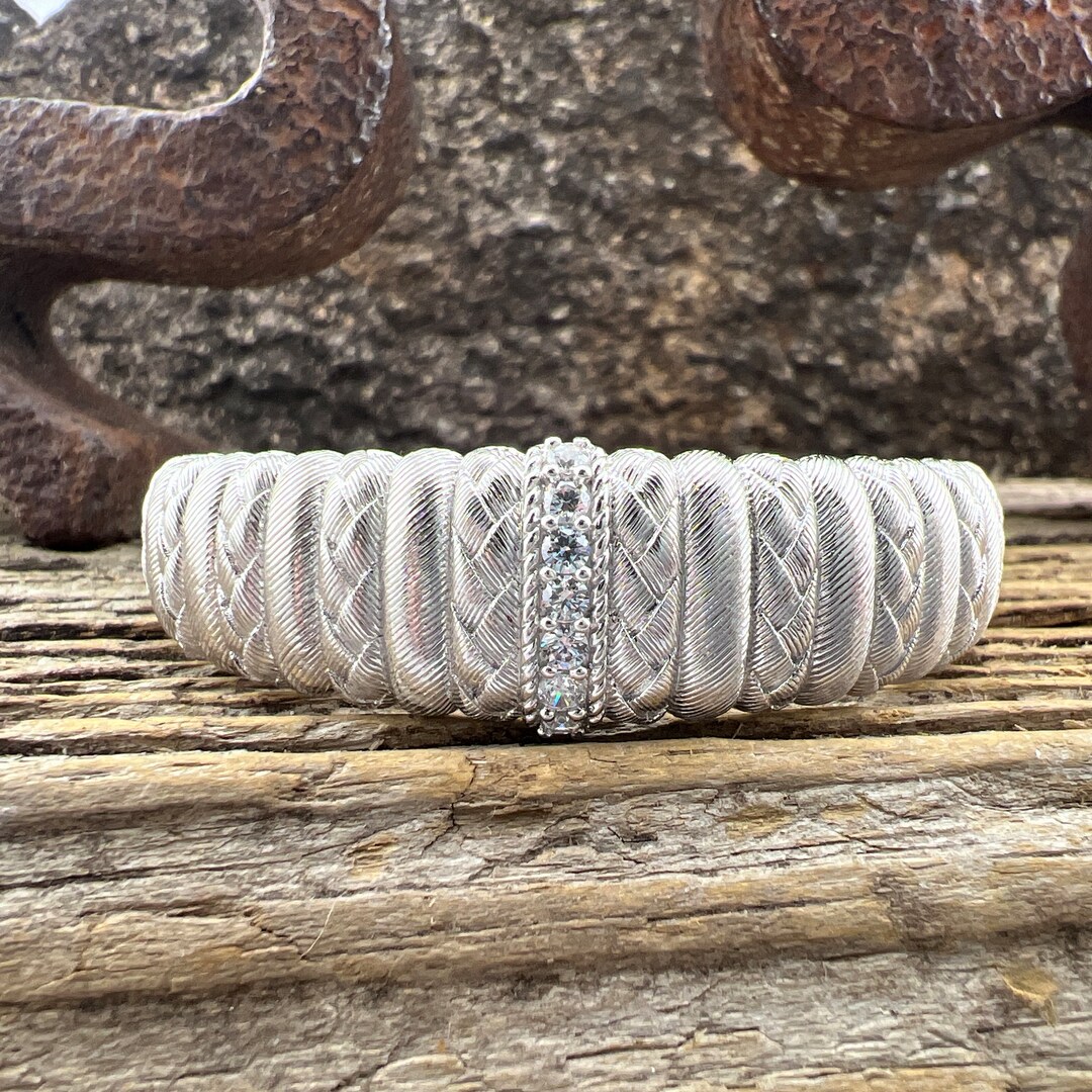 Vintage Estate Judith Ripka Cubic Zirconia Hinged 925 Sterling Silver ...