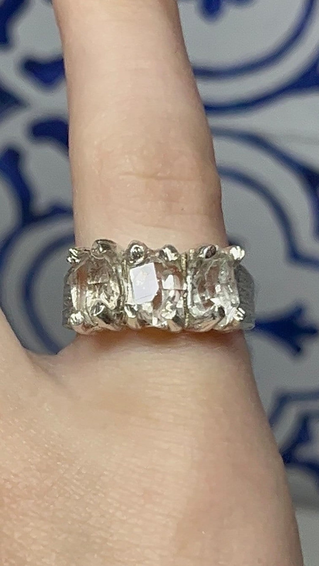 Vintage Estate Sterling Silver Quartz Ring - Etsy