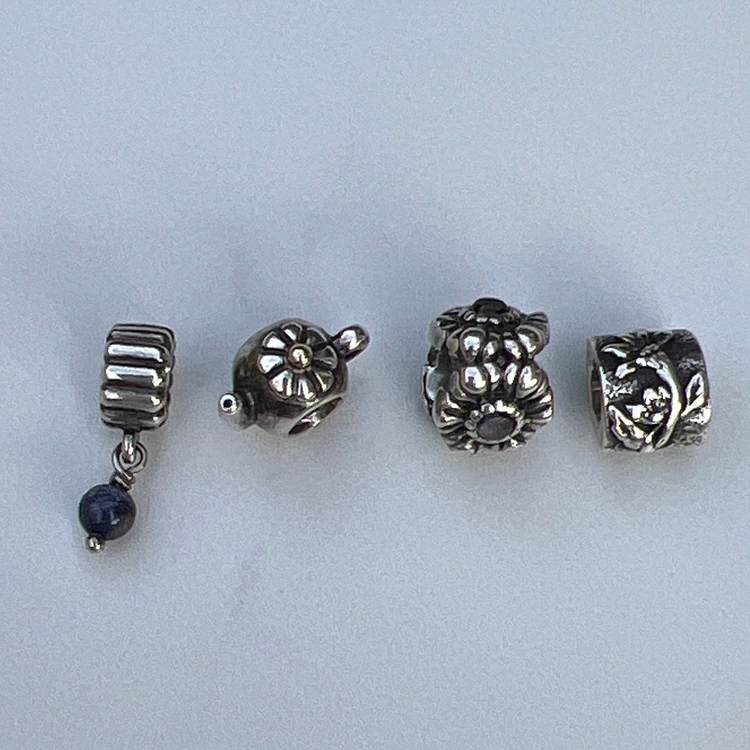 Vintage Estate Authentic Pandora Flower, Teapot, Bead Dangle Charm - Etsy