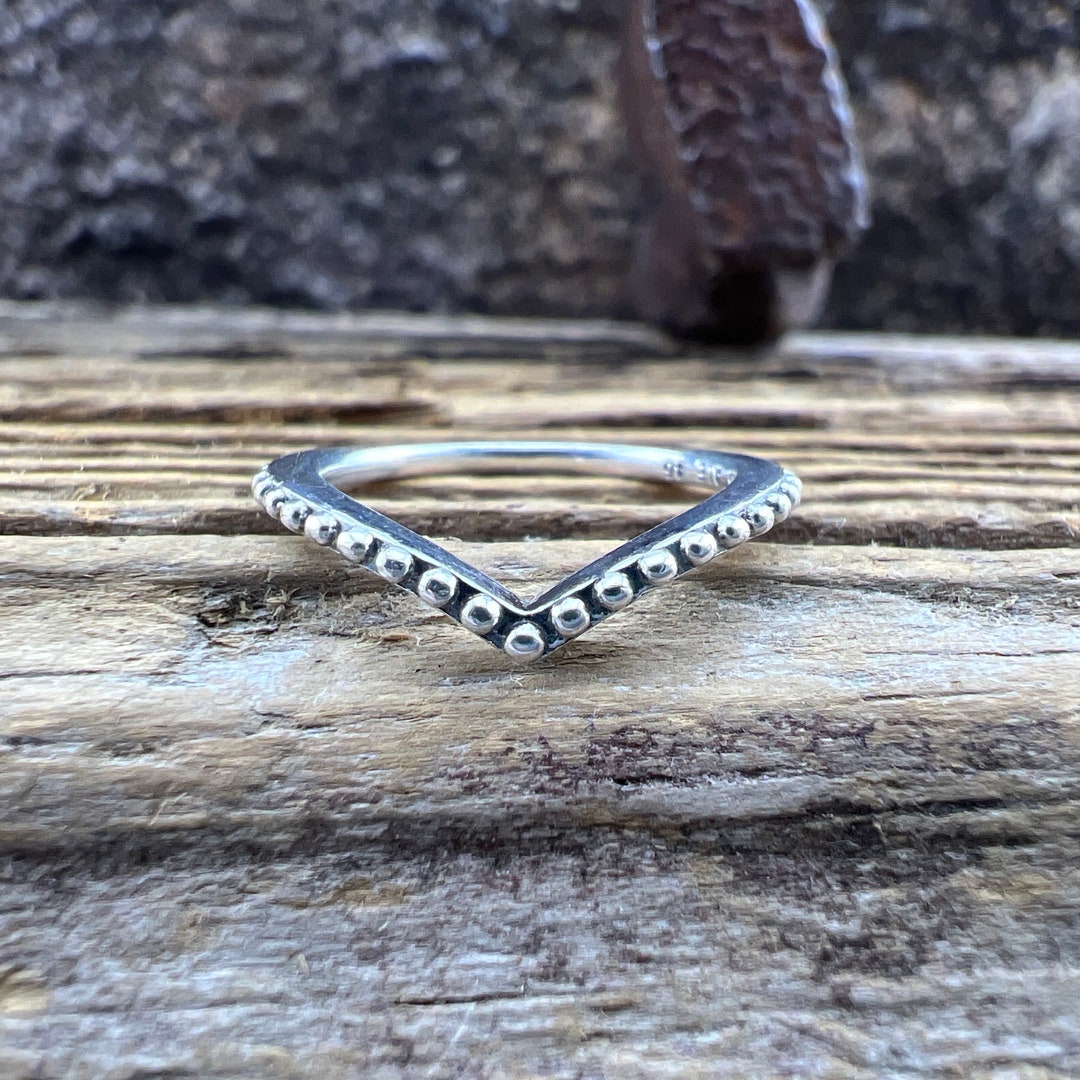 Authentic Pandora Sterling Silver V Shaped Pinky Ring - Etsy