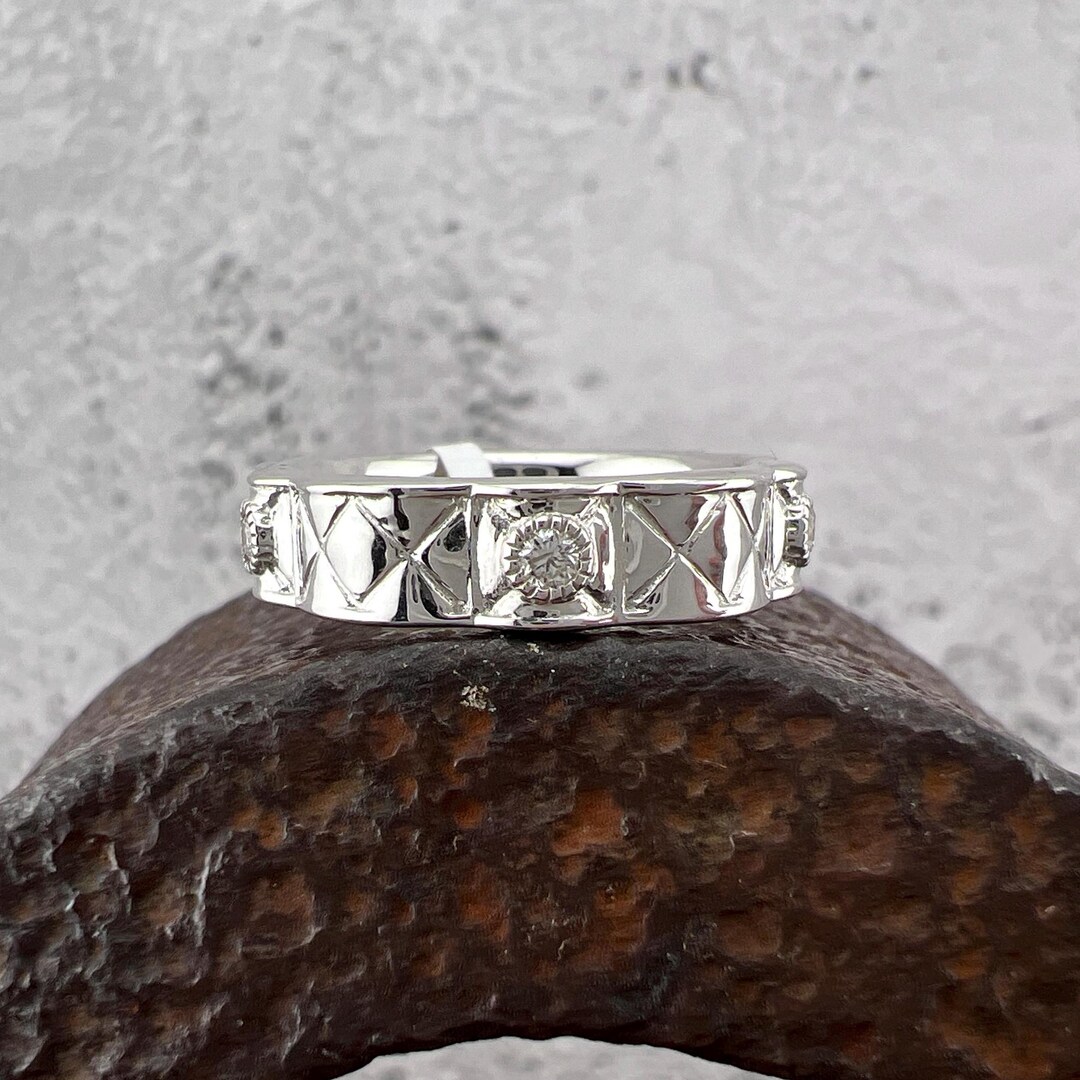 Judith Ripka “ Max “ Diamond Eternity Stack 925 Sterling Silver Ring ...