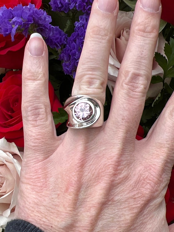 Pink Ice Sterling Silver Ring - Gem