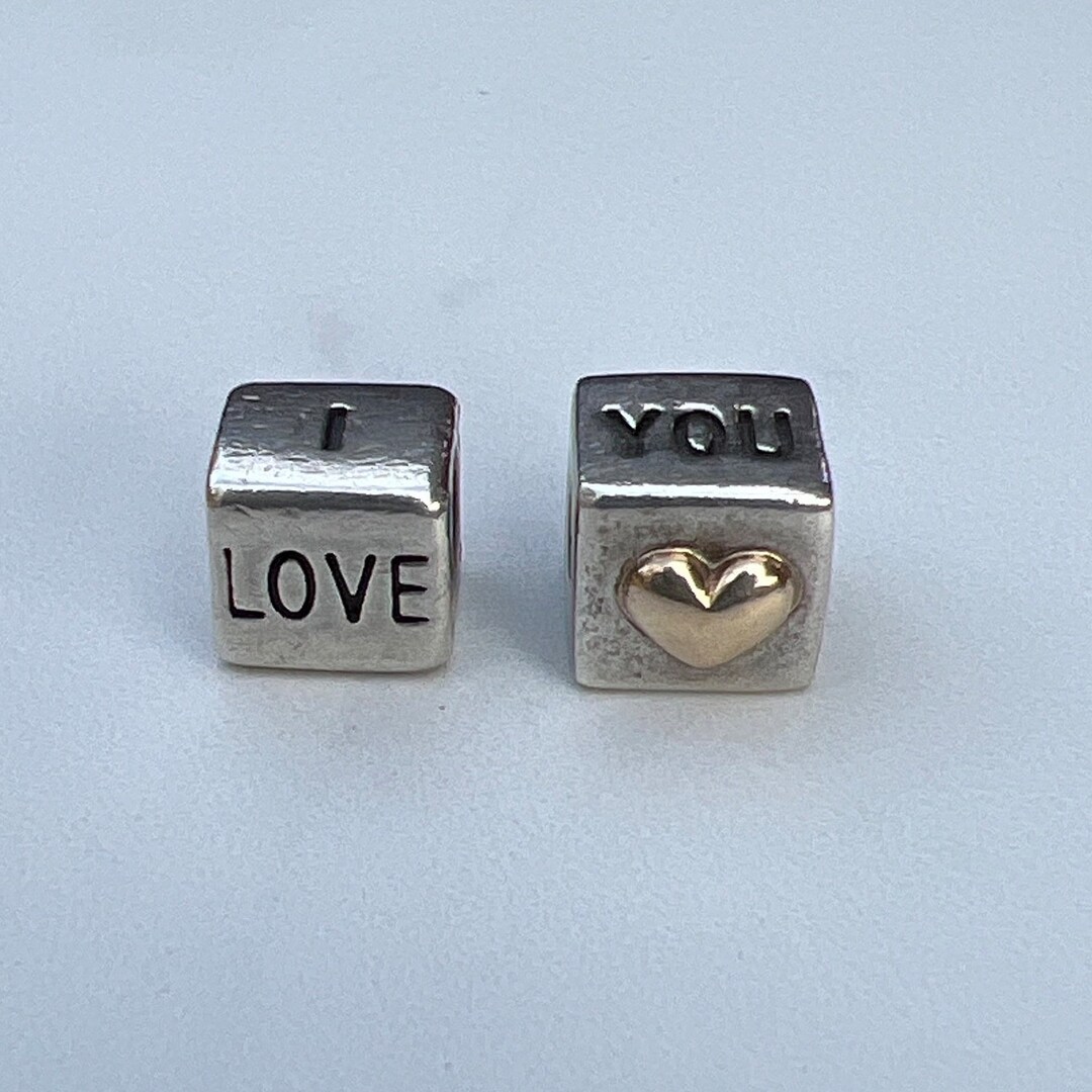 Vintage Estate Authentic Pandora I Love You Heart Charms - Etsy