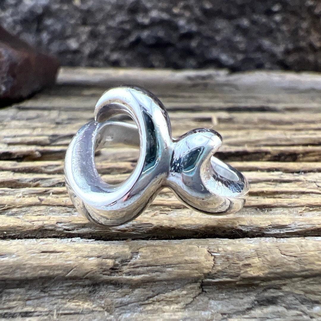 Vintage Estate Curling Wave 925 Sterling Silver Ring - Etsy