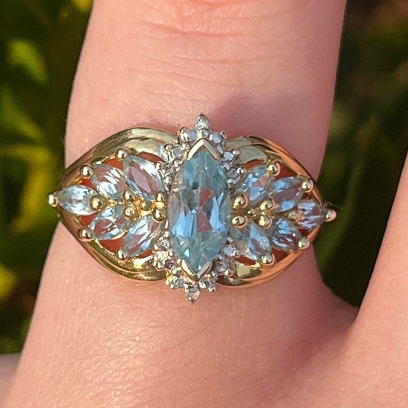 Teal Cocktail Ring - Etsy