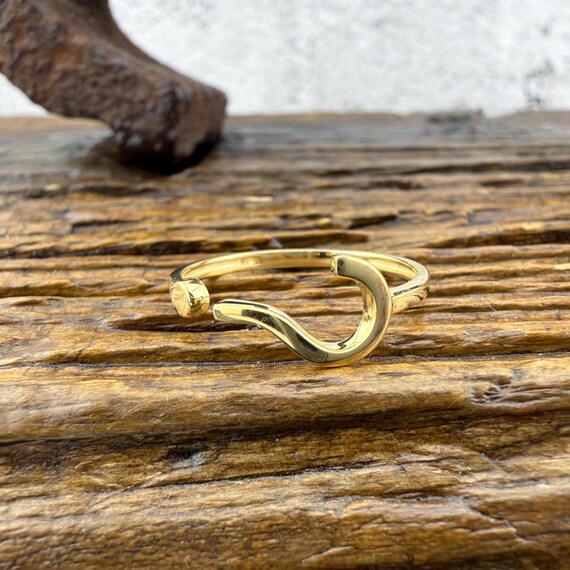 14k Yellow Gold Question Mark ? Ring - US Size 7.25 - Gem
