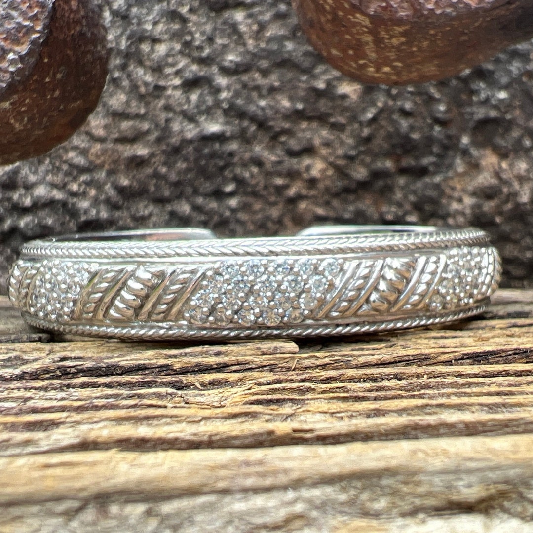 Vintage Estate Judith Ripka Cubic Zirconia Cluster 925 Sterling Silver ...