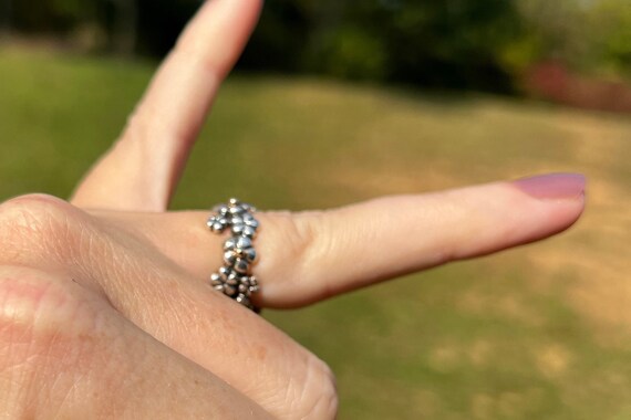 Authentic Pandora Flower 925 Sterling Silver Accented… - Gem