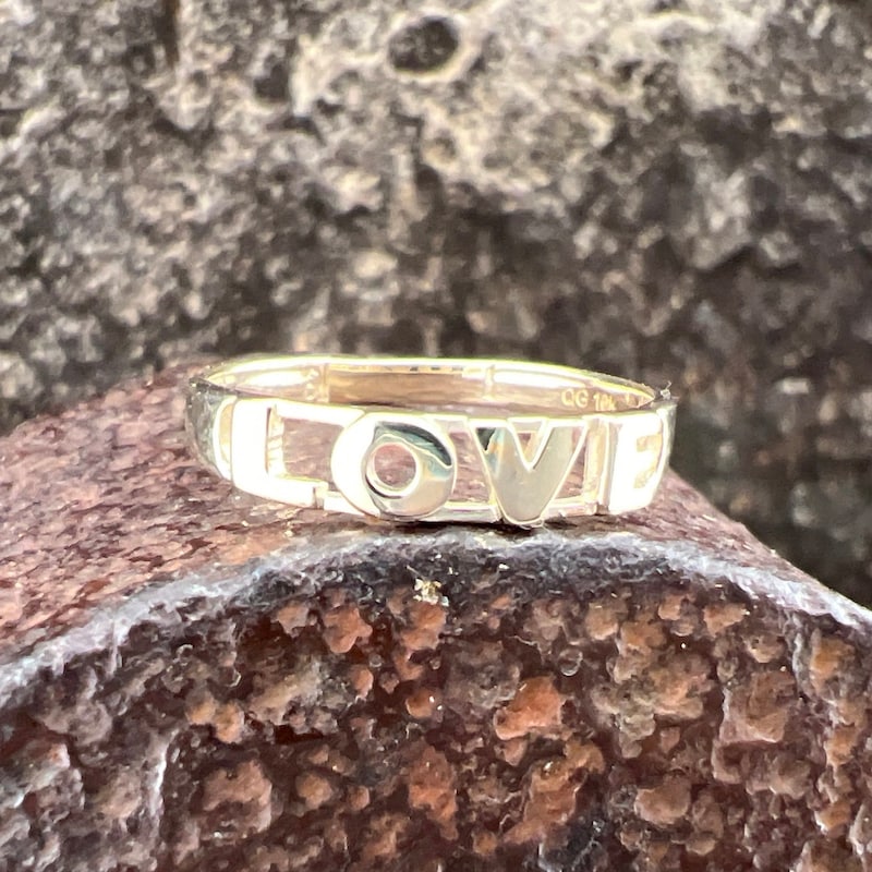 Gold Love Ring - Etsy