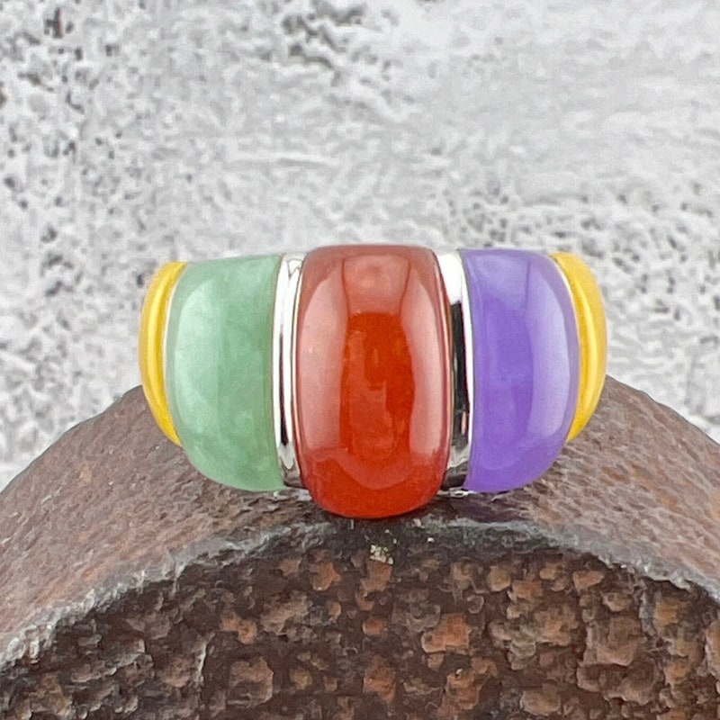 Red Jade Ring - Etsy